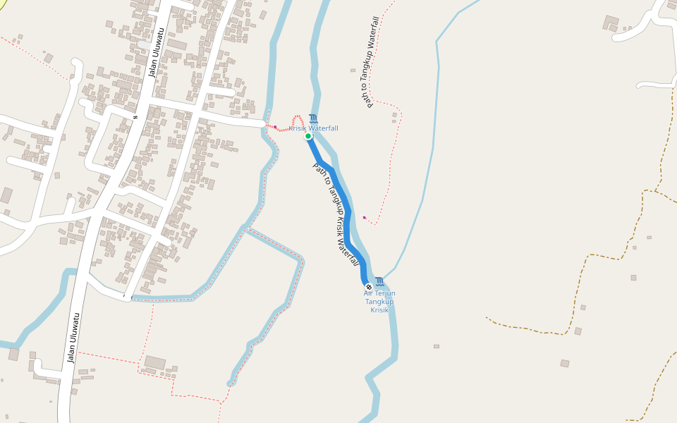 Path to Tangkup Krisik Waterfall | Walking Map