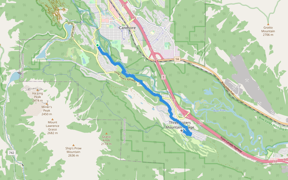 Three Sisters Pathway in Alberta | Walking Map