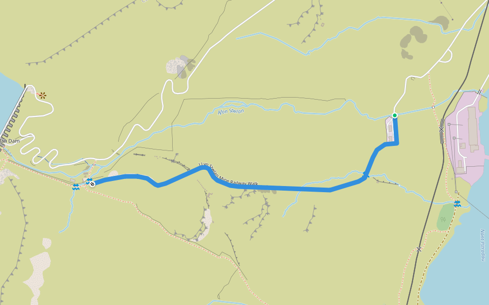 LLyn Stwlan Mine Railway Walk | Walking Map