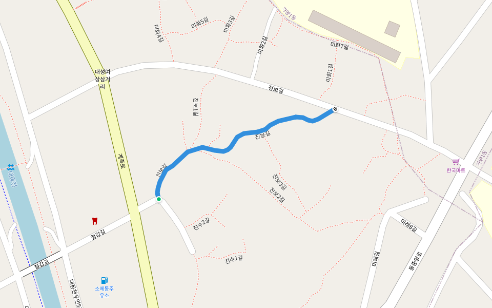 Progressive road in Daejeon | Walking Map