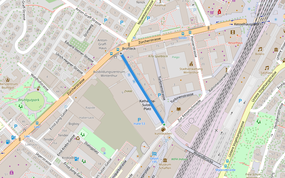 Katharina-Sulzer-Platz in Zürich | Walking Map