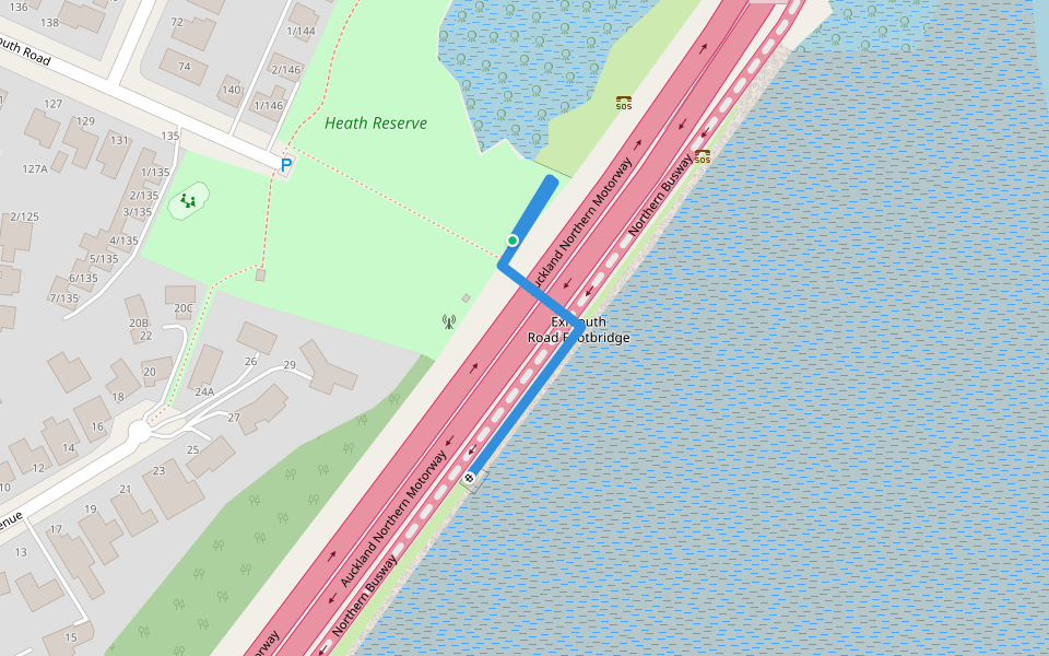 Exmouth Road Footbridge in Auckland | Walking Map