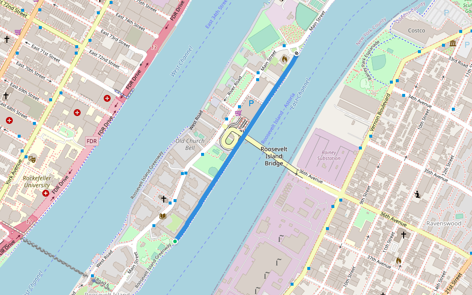 East Road in New York | Walking Map