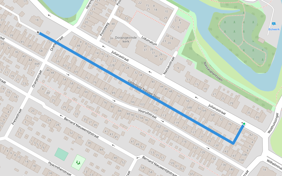 Gedempte Nieuwe Sloot in Noord-Holland | Walking Map