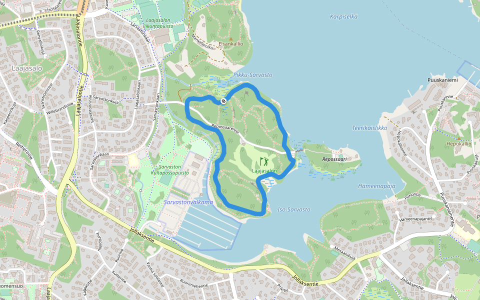 Aittasaaren pururata in Uusimaa | Walking Map