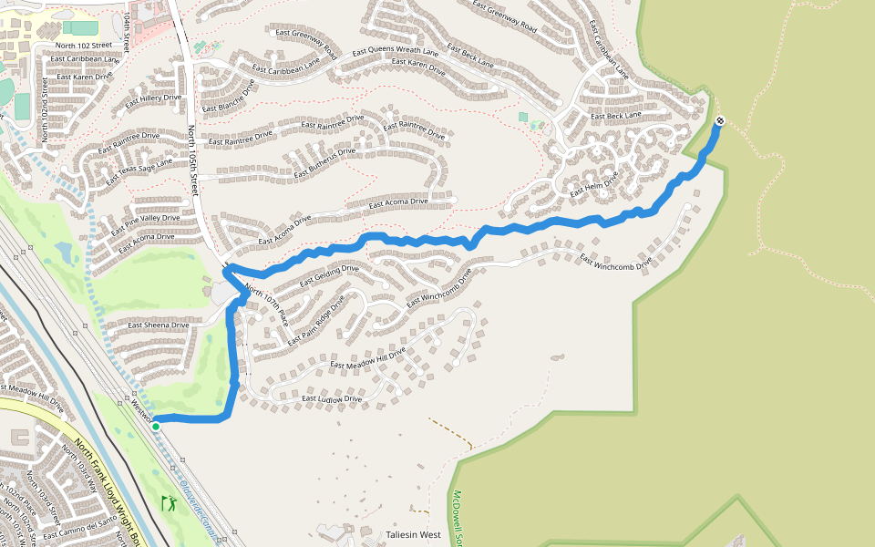 Taliesin Trail in Arizona | Walking Map