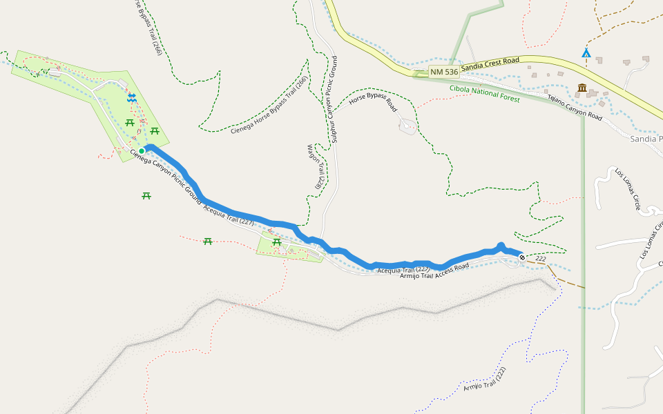 Acequia Trail (227) in New Mexico | Walking Map