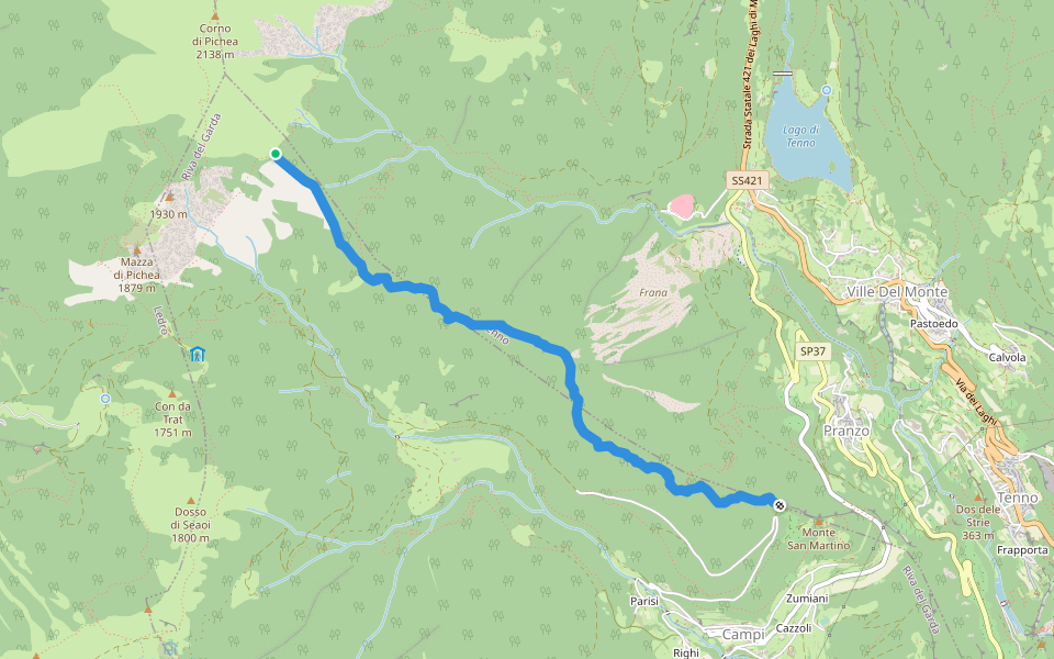Cresta Path - Pichea San Martino | Walking Map