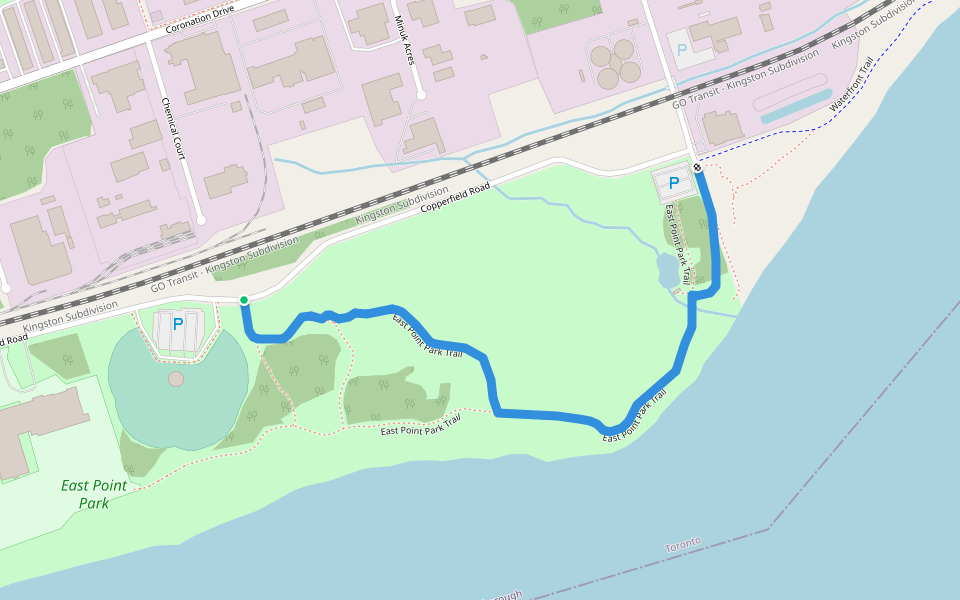 East Point Park Trail Walking and Running - Toronto, Ontario | Pacer