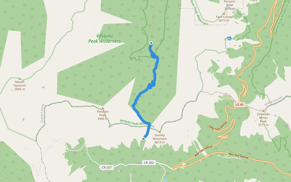 Vasquez Pass in Colorado | Walking Map
