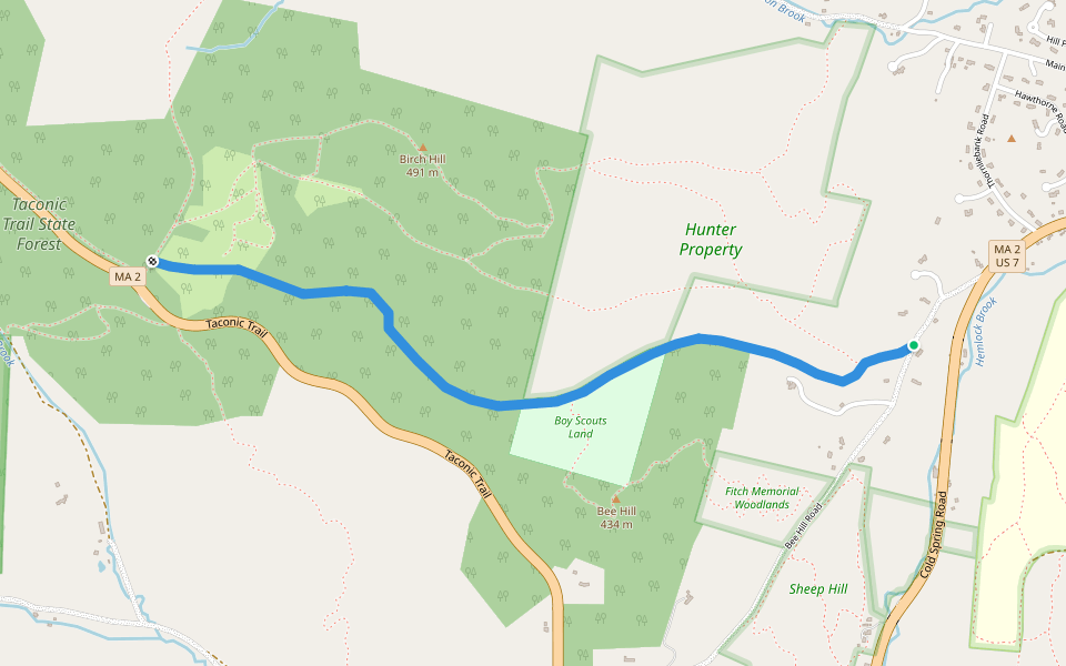 RRR Brooks trail in Massachusetts | Walking Map