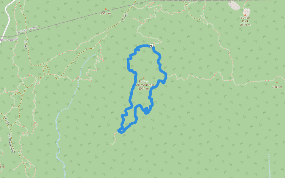 Button Rock Mountain Loop in Colorado | Walking Map
