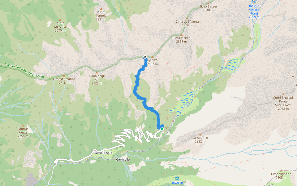 Vicima Pass path | Walking Map Vicima Pass path | Walking Map