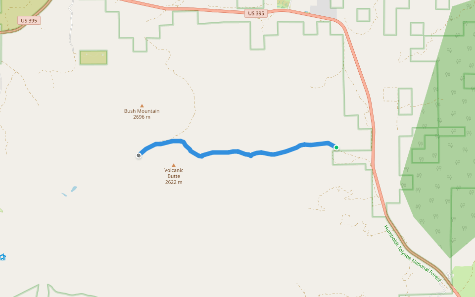 Long Valley Creek Route in California | Walking Map