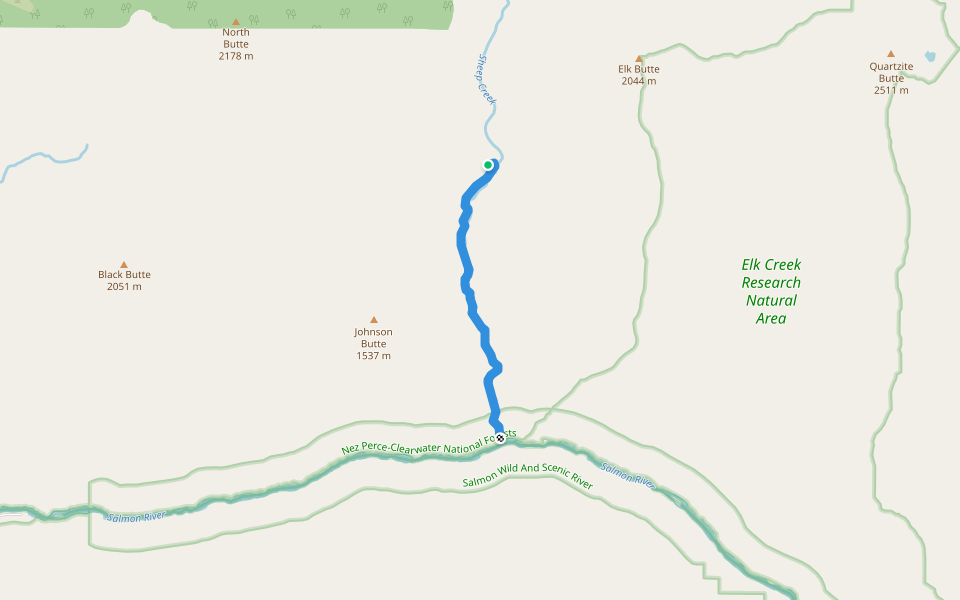 Sheep Creek Trail in Idaho | Walking Map