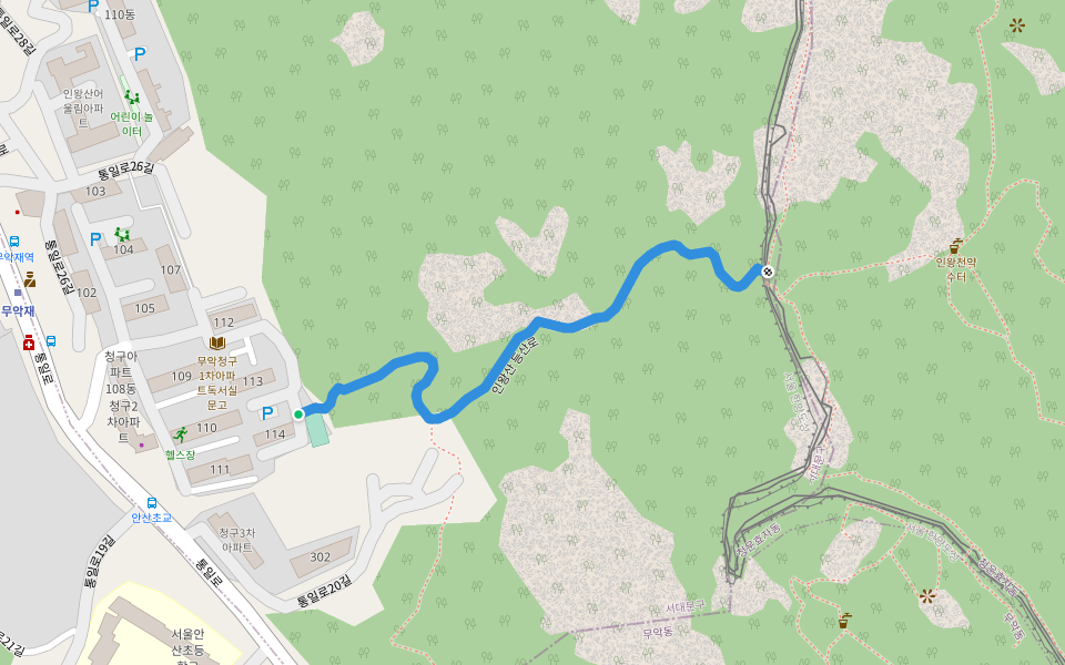 Inwangsan Mountain hiking trail in Seoul | Walking Map