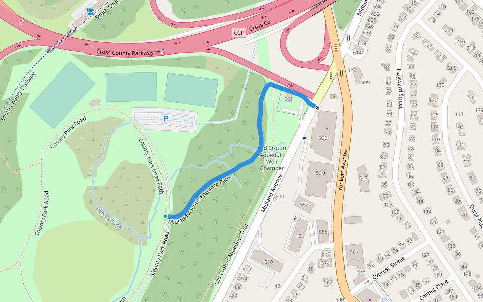 Midland Avenue Entrance Path in New York | Walking Map