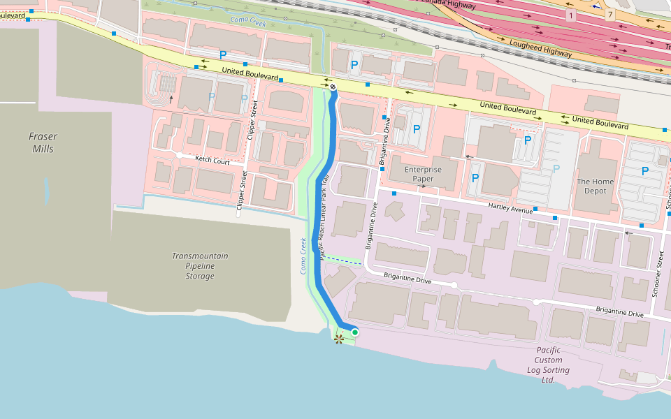 Pacific Reach Linear Park Trail in British Columbia | Walking Map