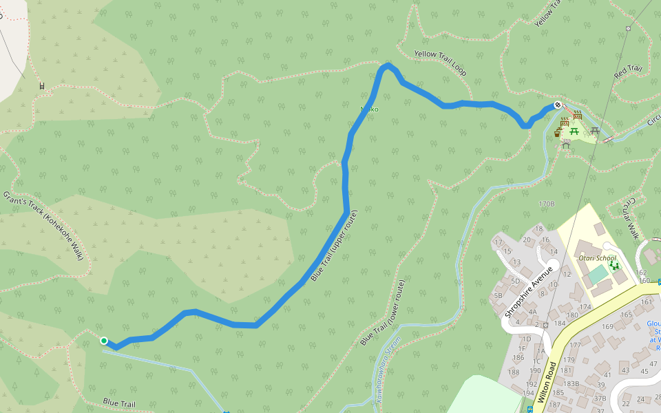 Blue Trail (upper route) in Wellington | Walking Map