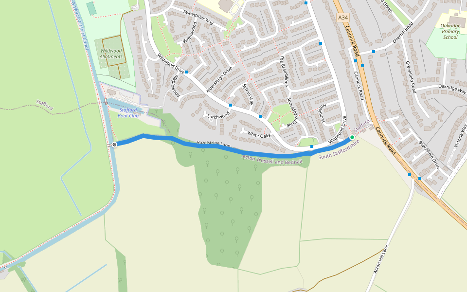 Hazelstrine Lane Walking And Running Trail - Stafford, England | Pacer