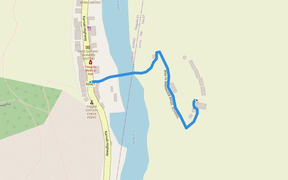 Way to MAHADEB BASIC SCHOOL in Karnali Province | Walking Map