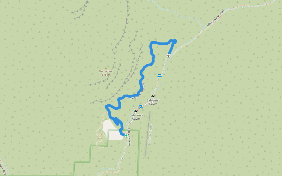 Balconies Cliffs Trail in California | Walking Map