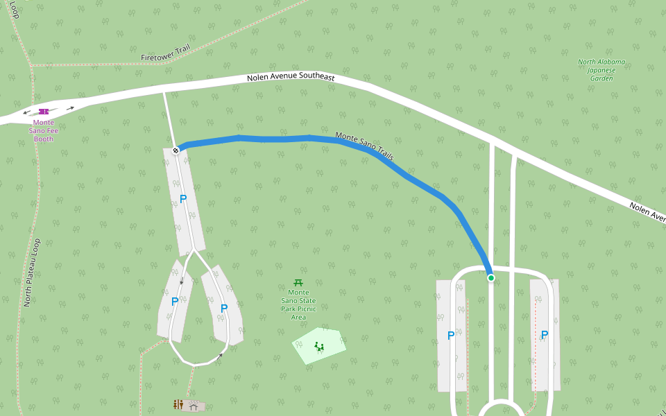 Monte Sano Trails in Alabama | Walking Map