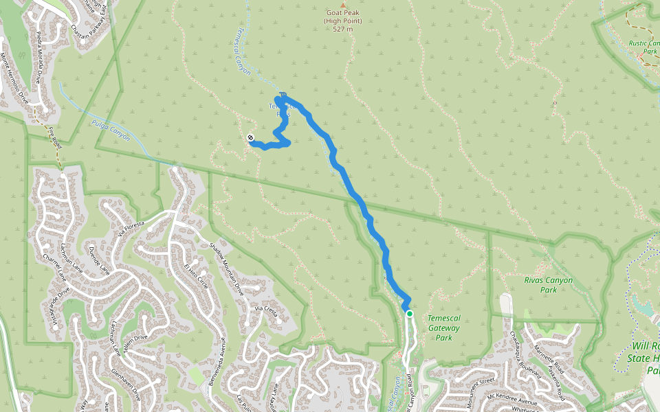 Temescal Canyon Trail in California | Walking Map