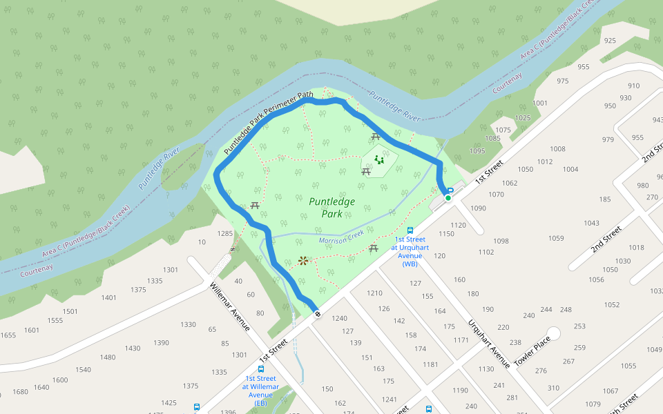 Puntledge Park Perimeter Path in British Columbia | Walking Map
