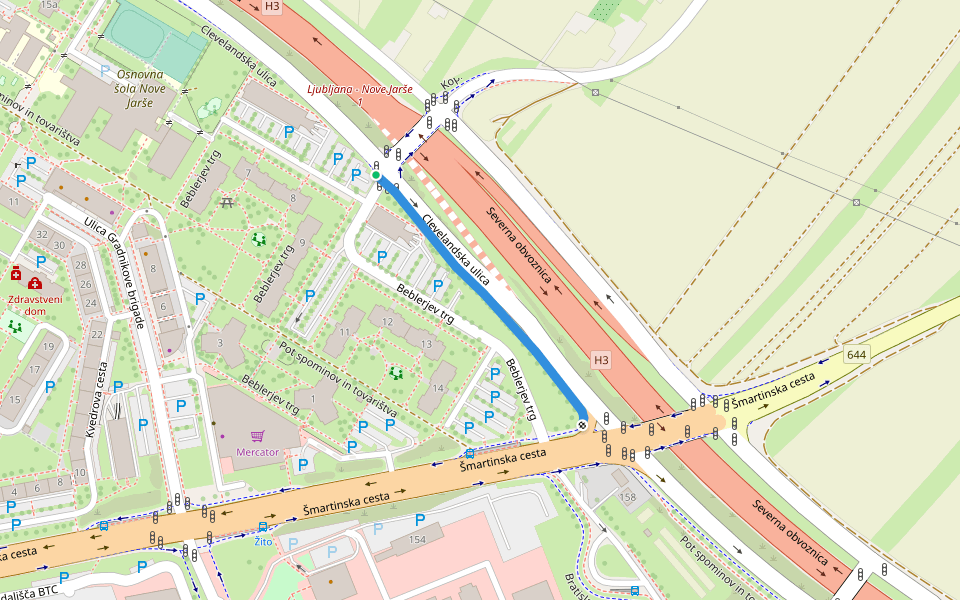 Clevelandska ulica in Ljubljana | Walking Map