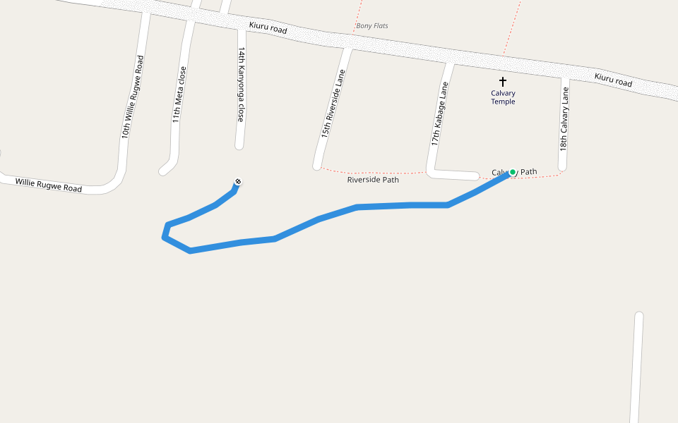 Riverside Path in Nairobi County | Walking Map