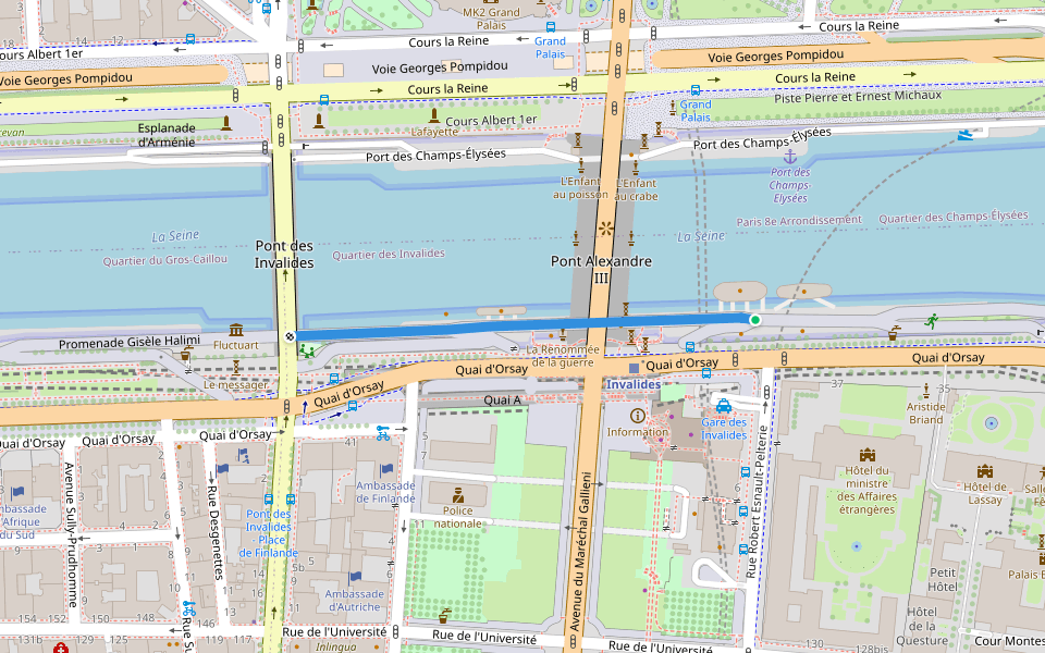 Promenade des Berges de la Seine — Port des Invalides Sentier pédestre ...