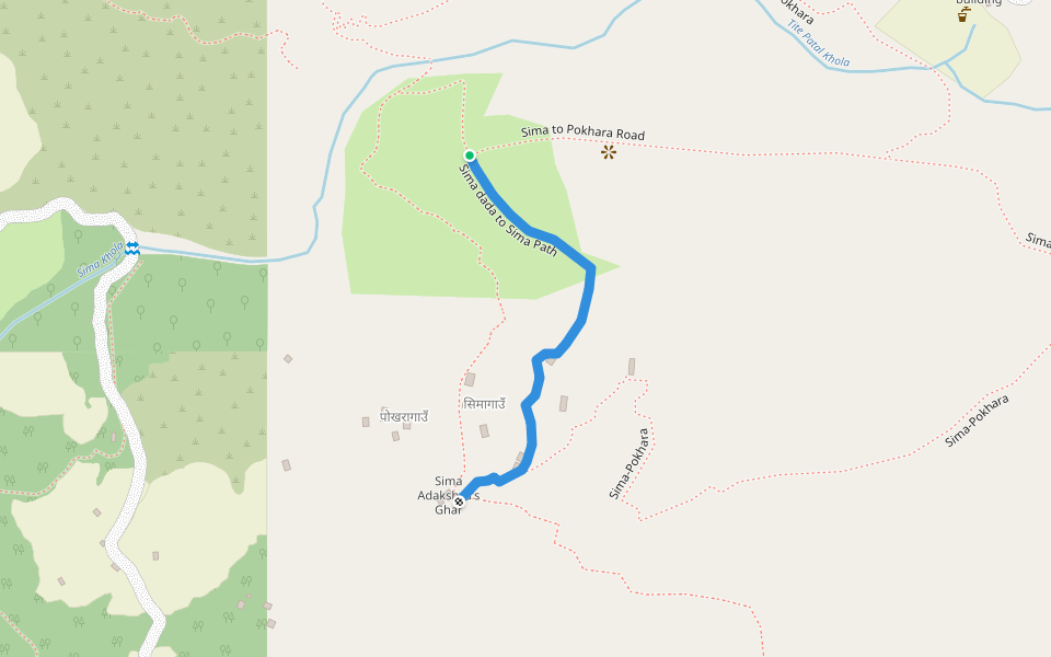 Sima dada to Sima Path in Karnali Province | Walking Map