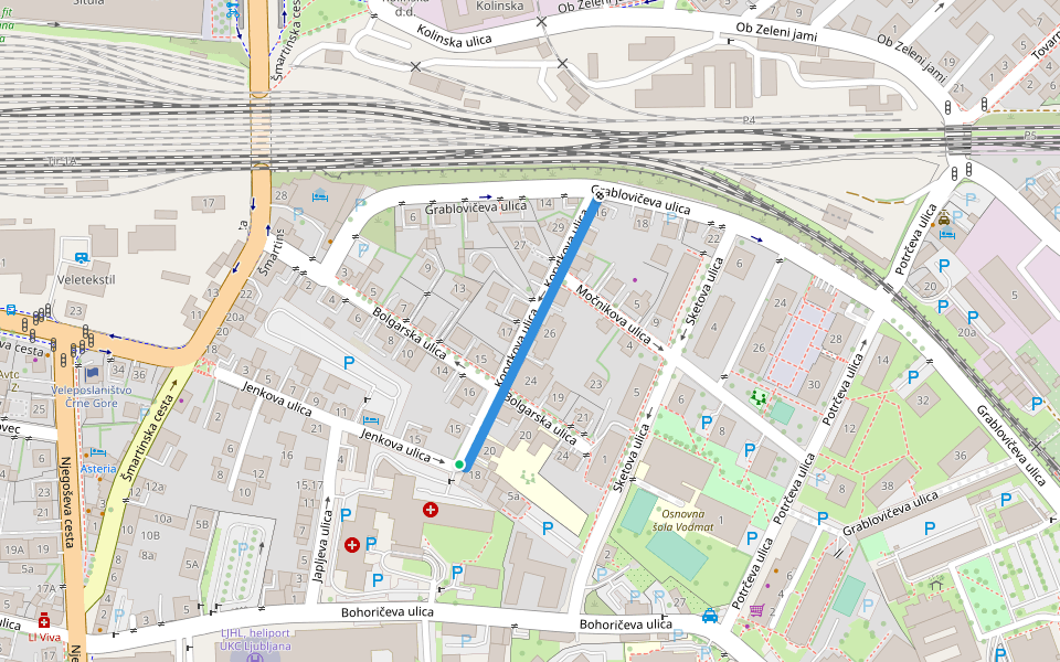 Korytkova ulica in Ljubljana | Walking Map
