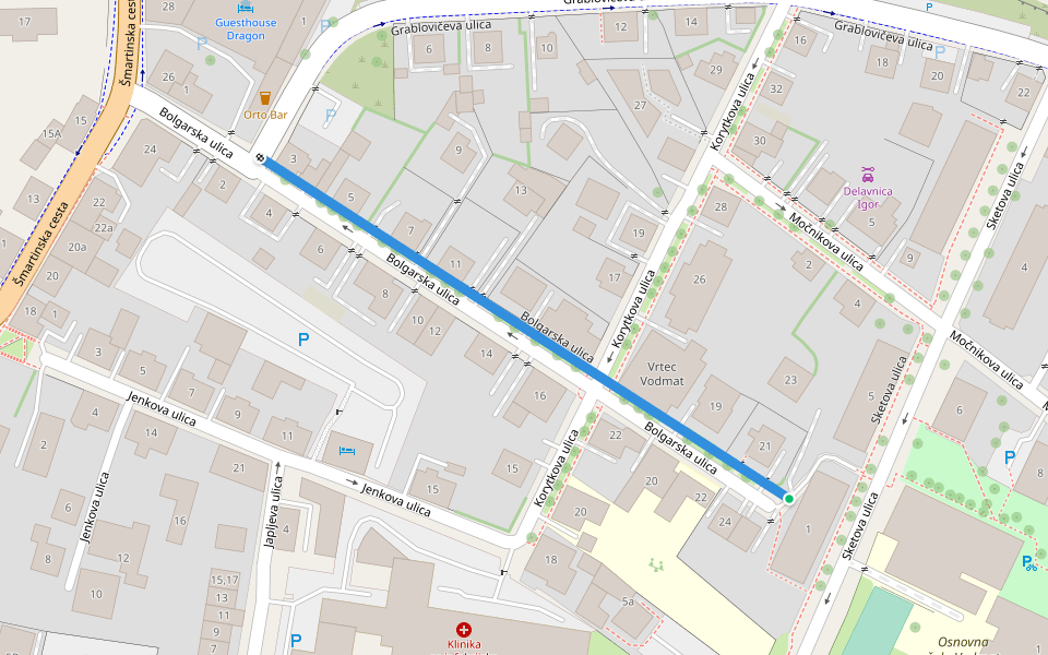 Bolgarska ulica in Ljubljana | Walking Map