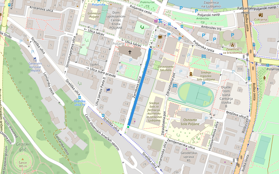 Zarnikova ulica in Ljubljana | Walking Map