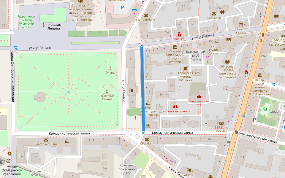 Mayakovsky street in Smolenskaya oblast' | Walking Map