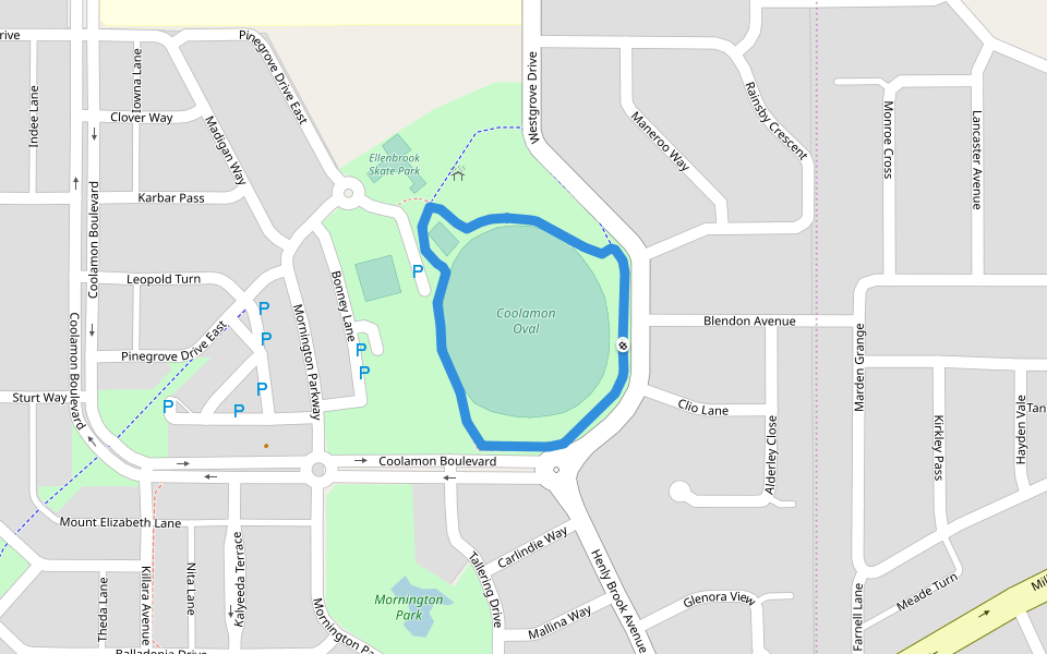 Coolamon Oval in Western Australia | Walking Map