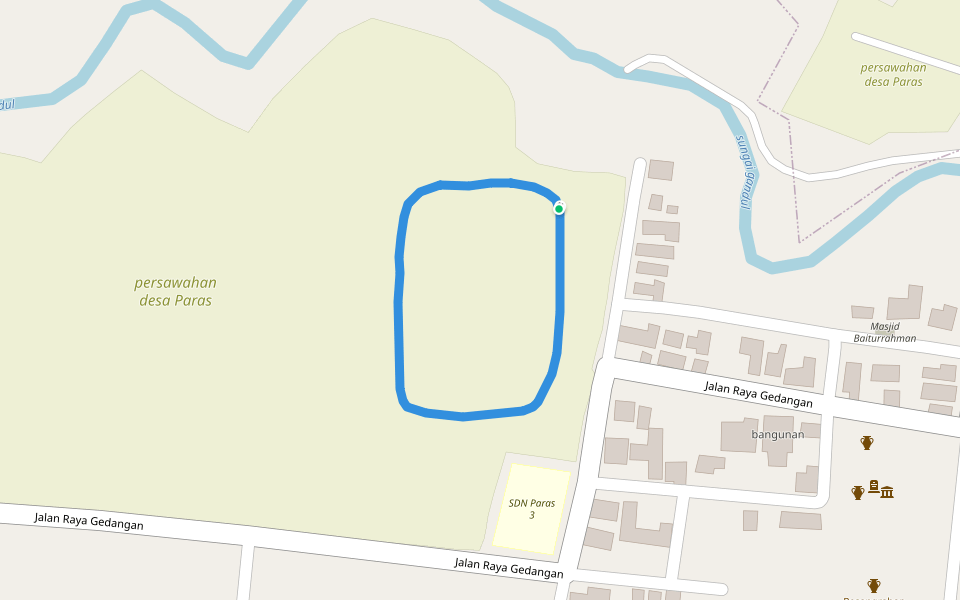 Rice fields in Paras village | Walking Map