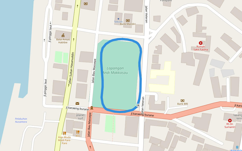 Andi Makkasau Field in Sulawesi Selatan | Walking Map