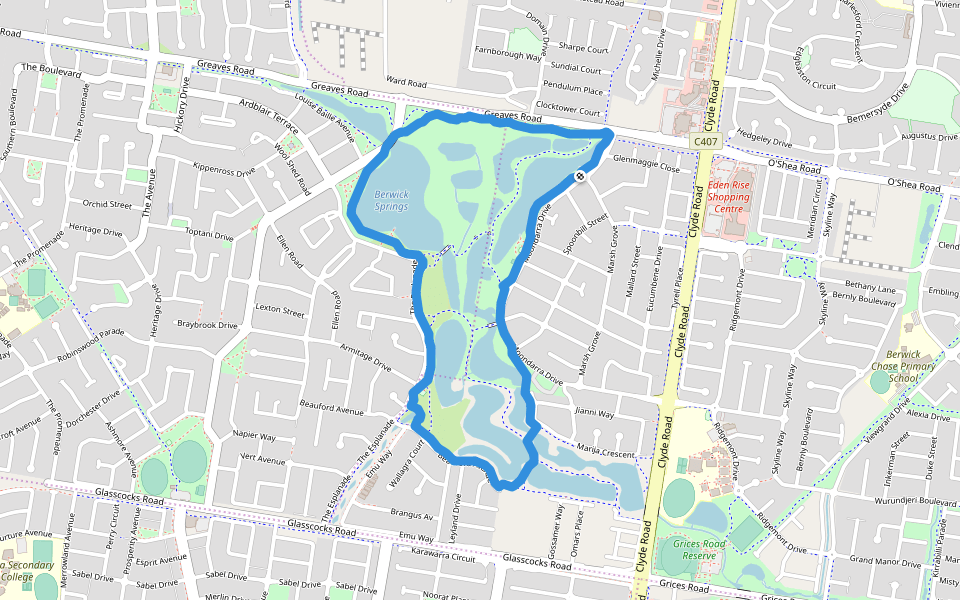 Berwick Springs in Victoria | Walking Map