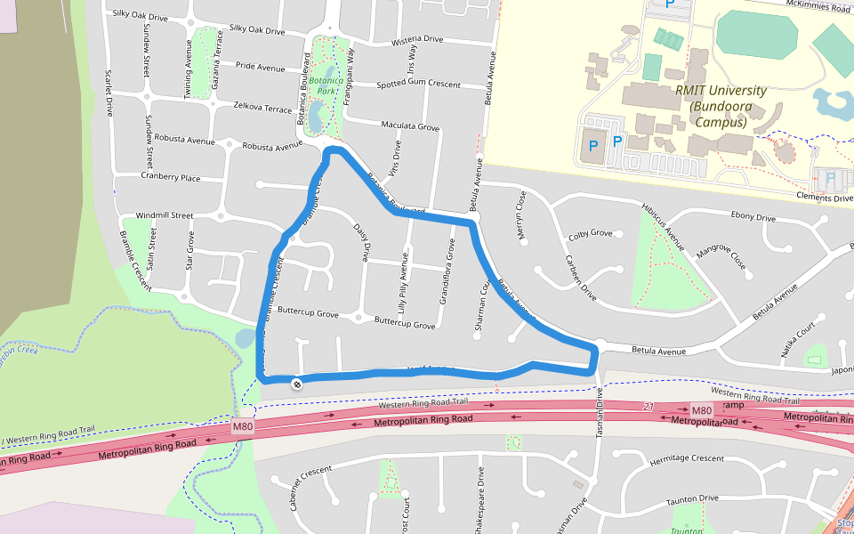 Blue street park in Victoria | Walking Map