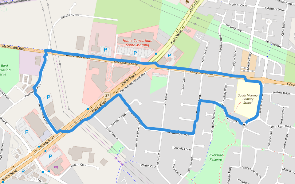 Riverside Reserve in Victoria | Walking Map