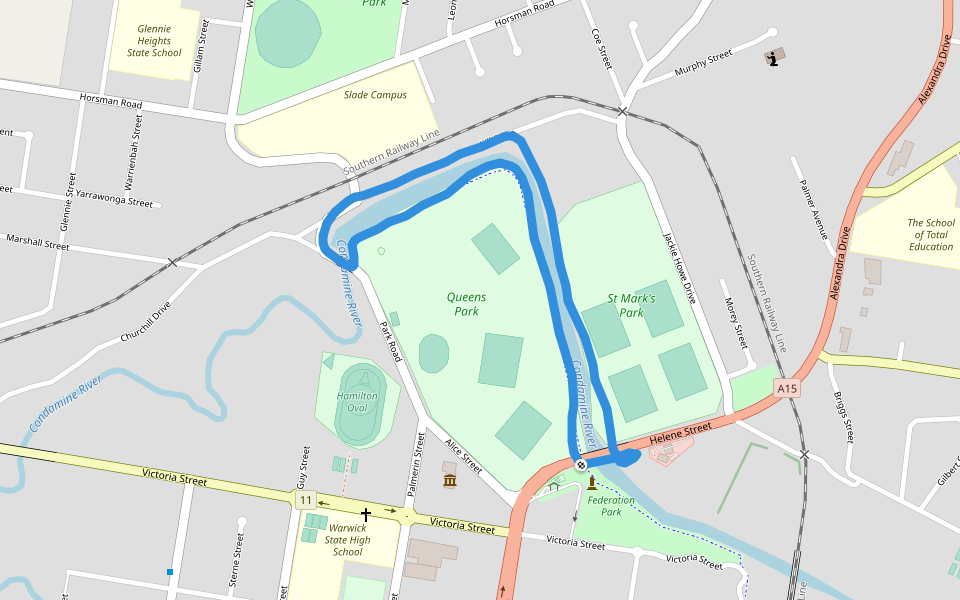 Queens Park in Queensland | Walking Map