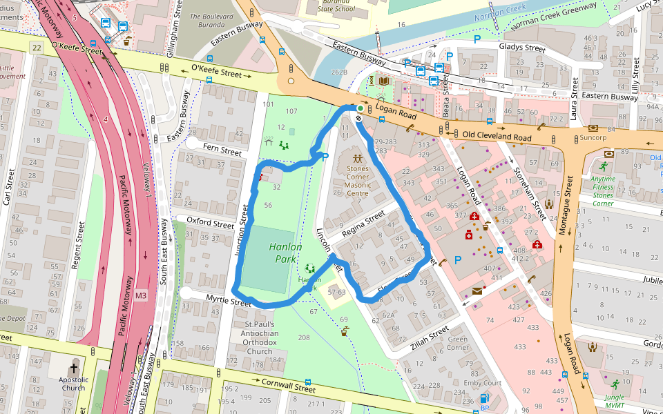 Hanlon Park in Queensland | Walking Map