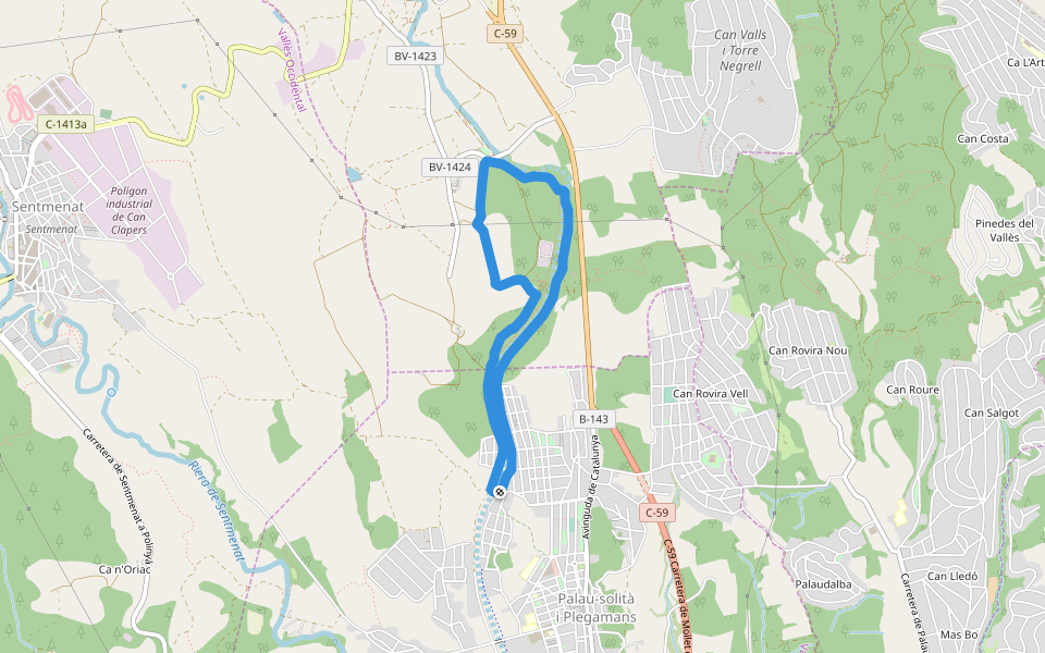Riera de Caldes in Catalunya | Walking Map