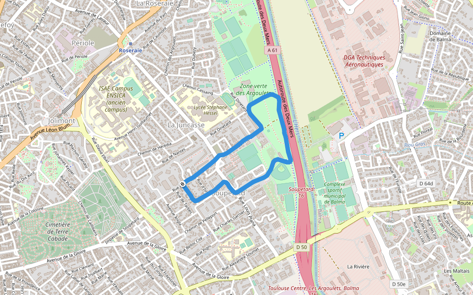 Green areas often Argoulets in Occitanie | Walking Map