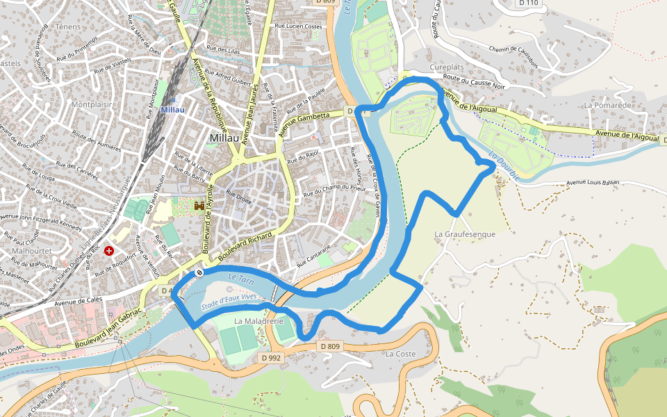 Whitewater stadium in Occitanie | Walking Map