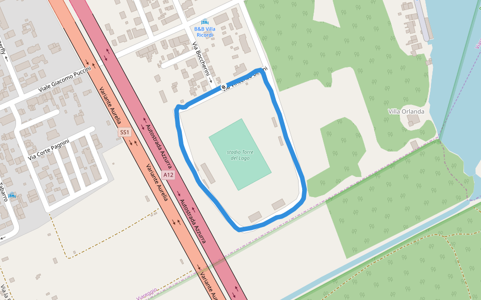 Torre dei Lago stadium in Toscana | Walking Map
