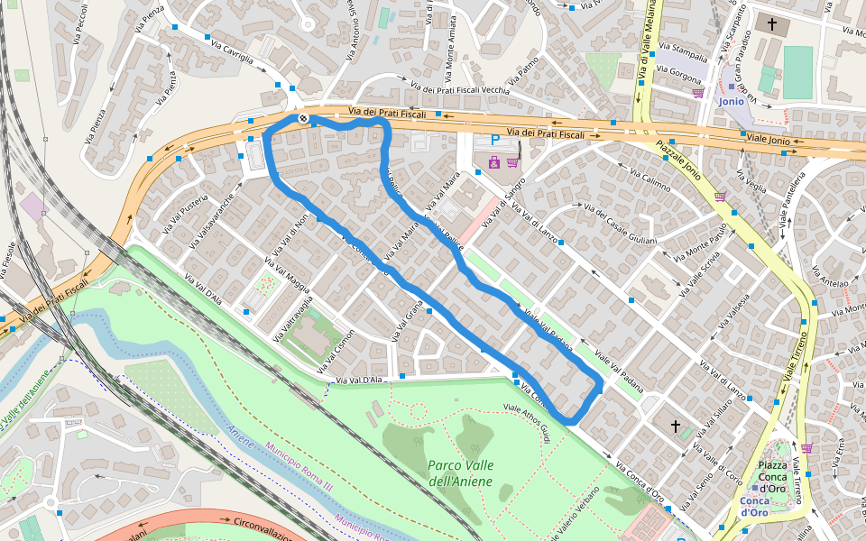 Parco Valle dell'Aniene Camminare e correre - Roma, Italia | Pacer